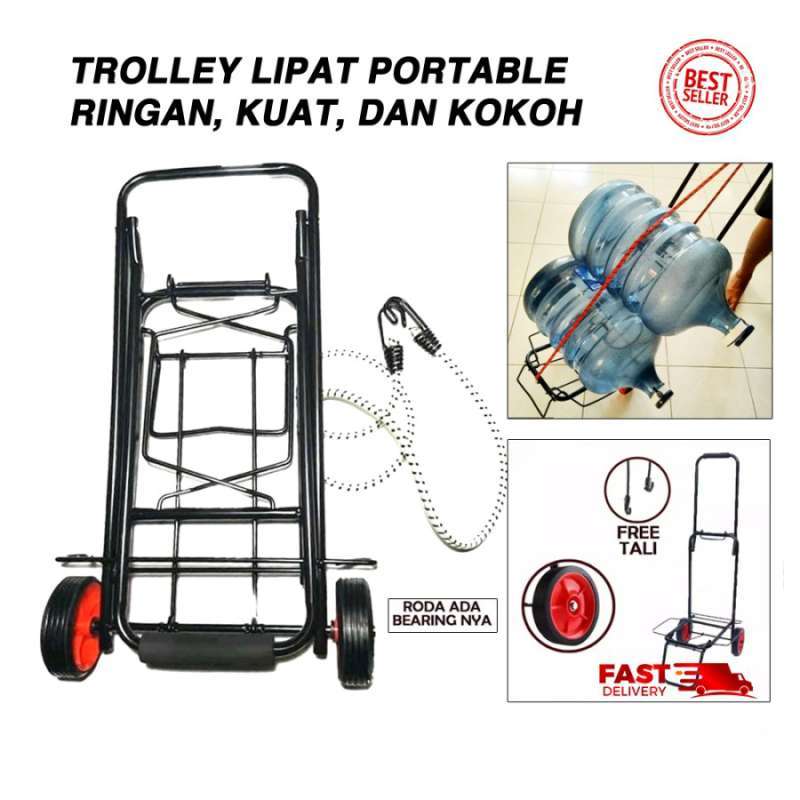 Jual Troli Lipat Portable Trolley Galon Air Besi Troley Alat Angkut ...