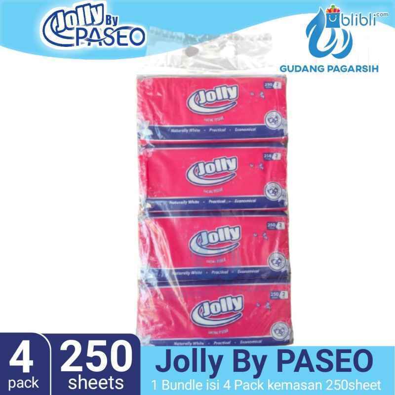 Promo Jolly By PASEO Facial Tissue 250 Sheets 2 Ply [1 Bundle isi 4 ...