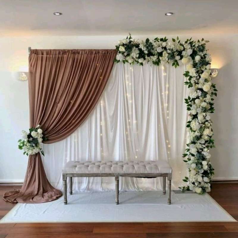 Jual Backdrop lamaran tunangan 230cm x 200cm rempel gelombang juntai 1 ...