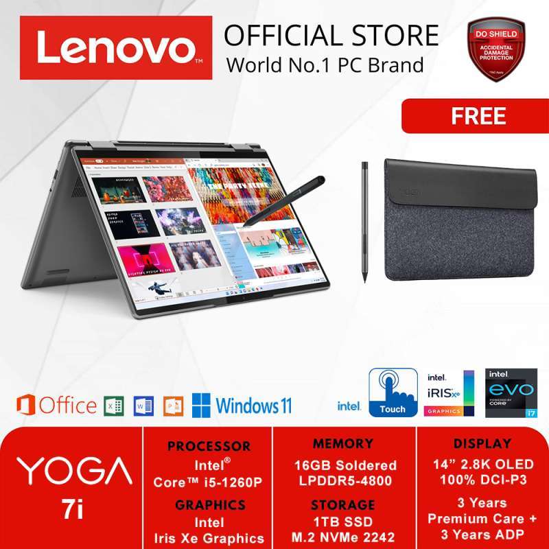 Jual Lenovo Flip 2 In 1 Yoga 7i-14ial7 3sid Grey Core I7-1260p Di ...