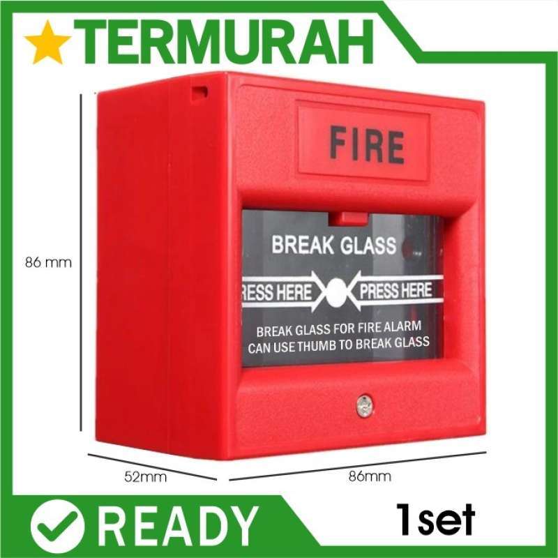 Jual RED break glass fire alarm Manual Tanda Kebakaran call point ...