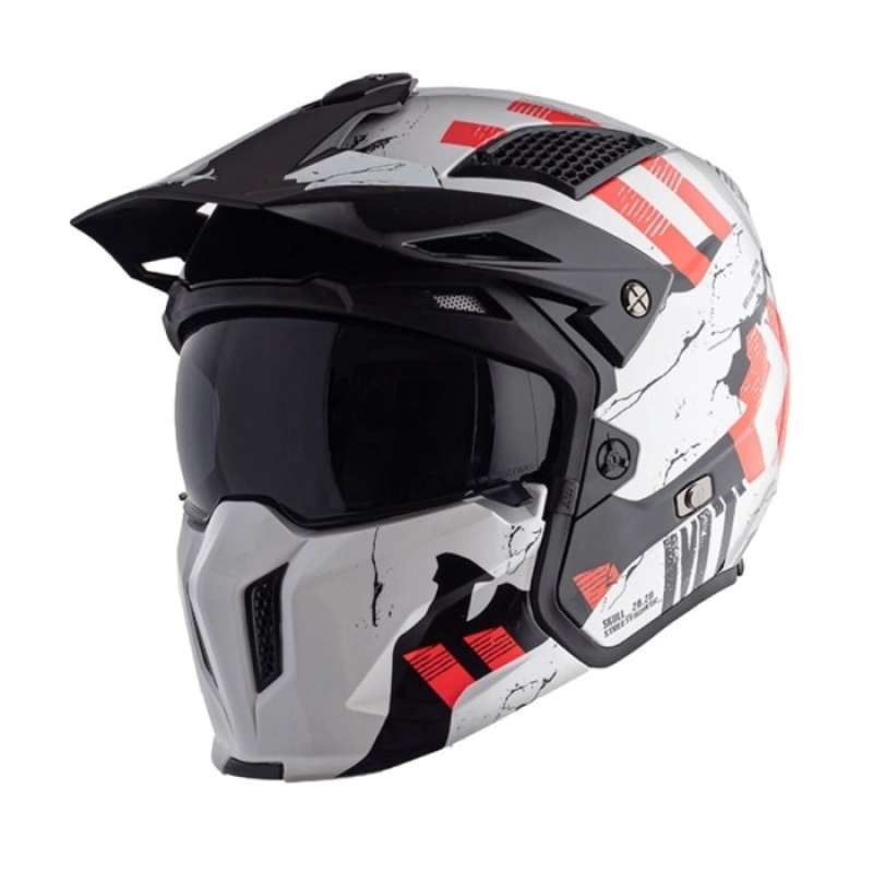 Promo MT HELMET STREETFIGHTER SV SKULL A0 WHITE HELM MODULAR CROSSOVER ...