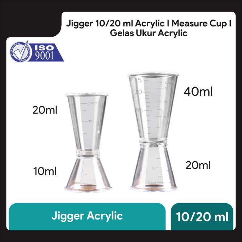Jual Jigger Akrilik Gelas Ukur Measuring Cup Jigger Acrylic 10/20 ml ...