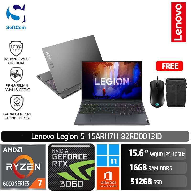 Promo Lenovo Legion 5 15arh7h 13id Laptop Gaming [amd Ryzen 7-6800h ...