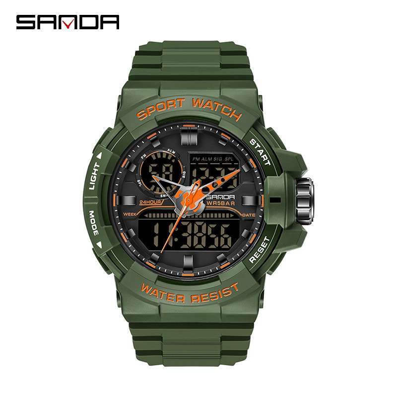 Promo SANDA 6025 Jam Tangan Pria Digital Analog Dual Time Tali Rubber ...