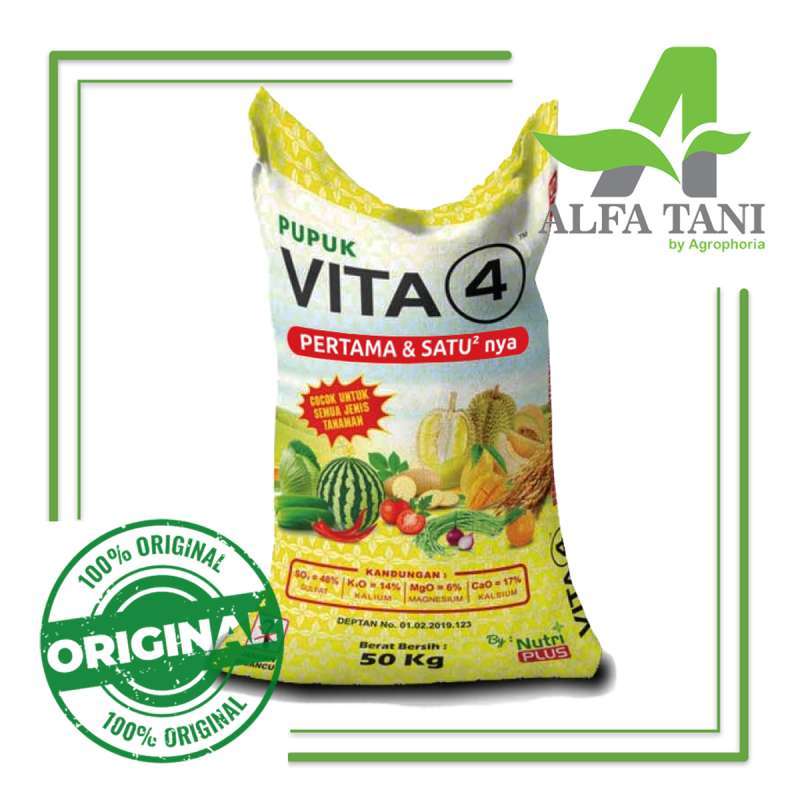 Jual Pupuk Buah dan Sayur Vita4 Untuk Semua Tanaman 50 kg / Pupuk ...