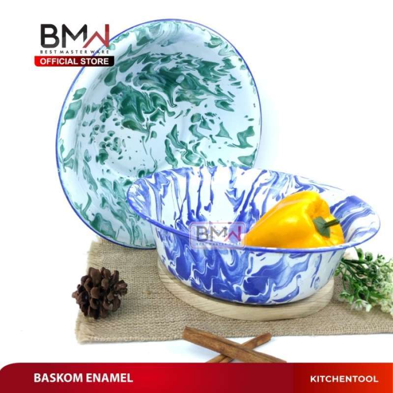 Jual DISKONN BMW Kitchen Ware - Baskom Enamel Mangkok Model Jadul Lurik ...