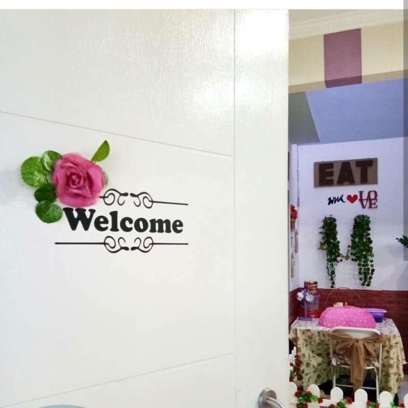 Jual stiker welcome pintu ruangan masuk selamat datang sticker nama ...