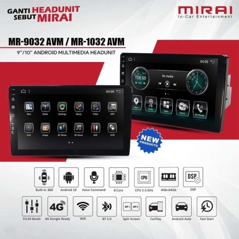 Promo Mirai MR 9032AVM - Head Unit Android 9 Inch Built in Kamera 360 Diskon 2% di Seller Gasta ...