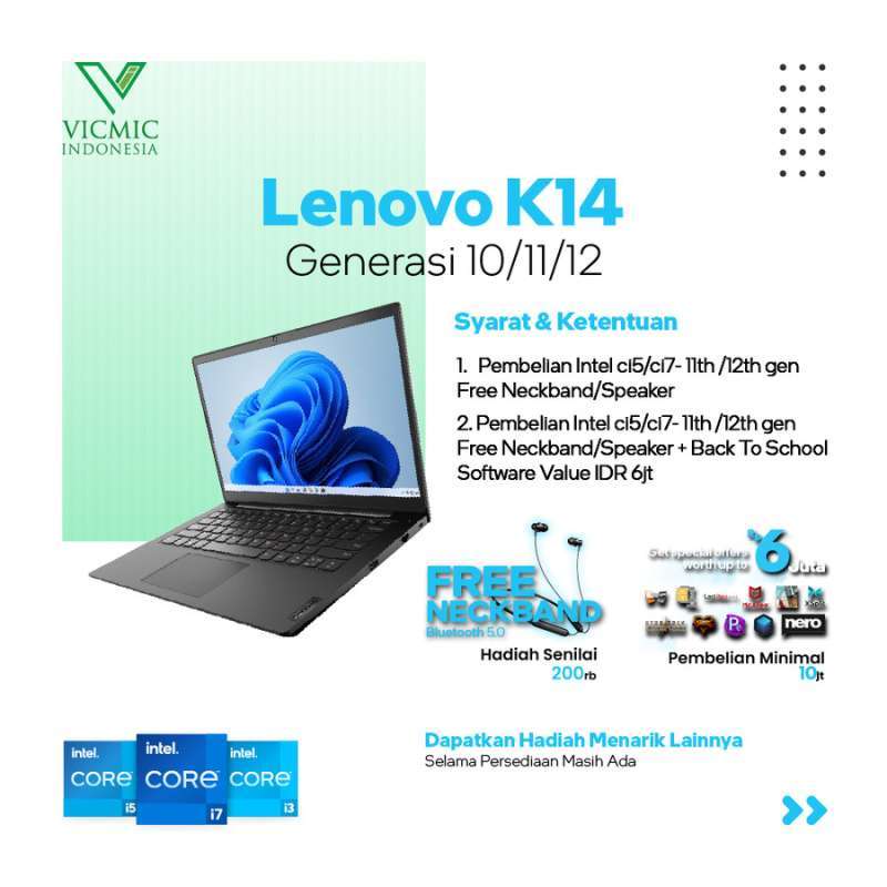 Jual Lenovo K14 Gen 1 [intel I7-1165g7 16gb/ 1tb Ssd/ Fhd/ Win11/ 21css04300] Di Seller Vicmic ...