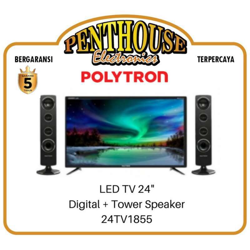 Promo Polytron LED Digital TV 24 Inch 24TV1855 + Tower Speaker Diskon 3 ...