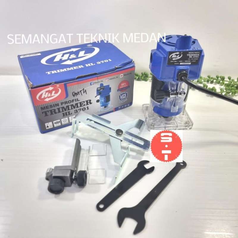 Jual HL3701 MESIN ROUTER TRIMMER MINI PROFIL KAYU 440 WATT 1/4 H&L HL ...