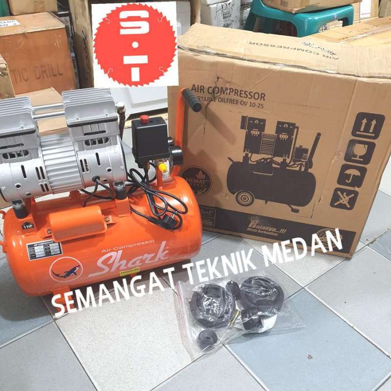 Jual OV10-25 COMPRESSOR KOMPRESSOR OILLESS SILENT 1HP 1 HP 25 LITER ...