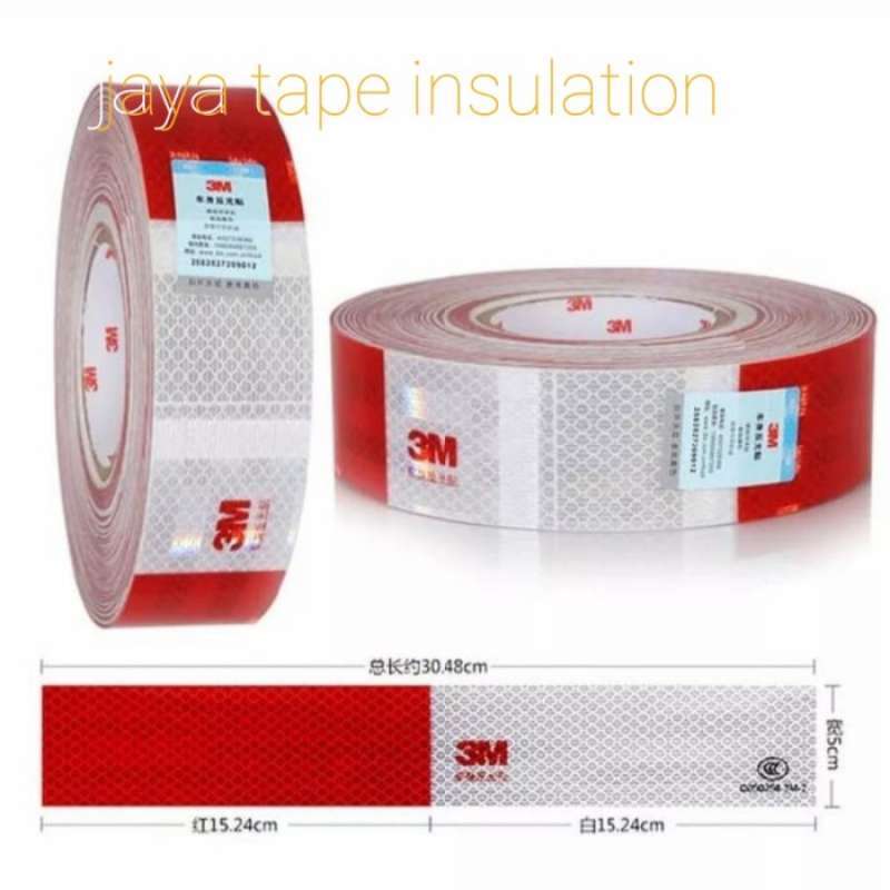 Jual Sticker Reflective Diamond Grade 3m- Scotlet Merah Putih 3m 2 X ...