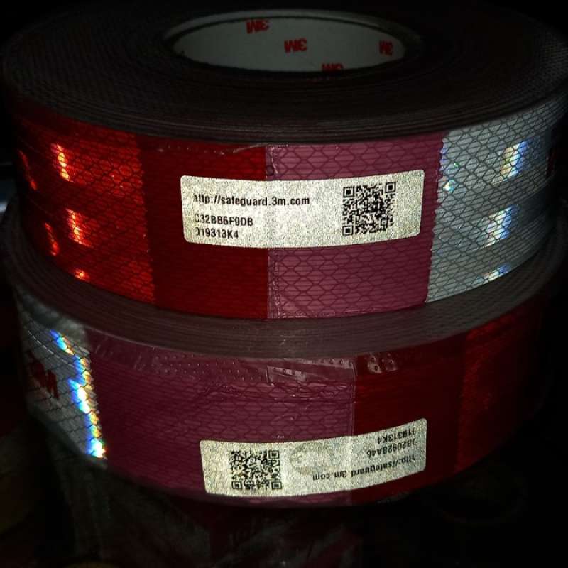 Jual Sticker Reflective Diamond Grade 3m- Scotlet Merah Putih 3m 2 X ...