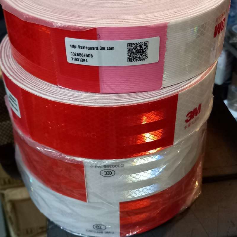 Jual Sticker Reflective Diamond Grade 3m- Scotlet Merah Putih 3m 2 X ...