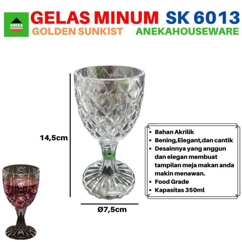 Jual Gelas Minum Sloki Gelas Bening SK6013 Golden Sunkist di Seller ...