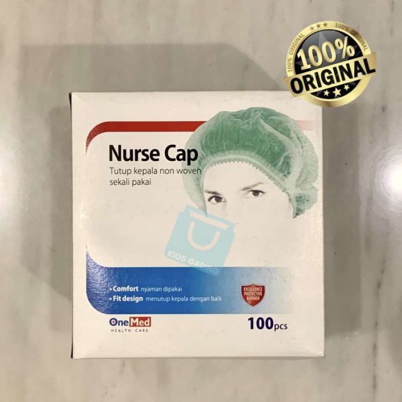 Jual Onemed Nurse Cap Medis Non Woven - Hair Net Penutup Kepala Box ...