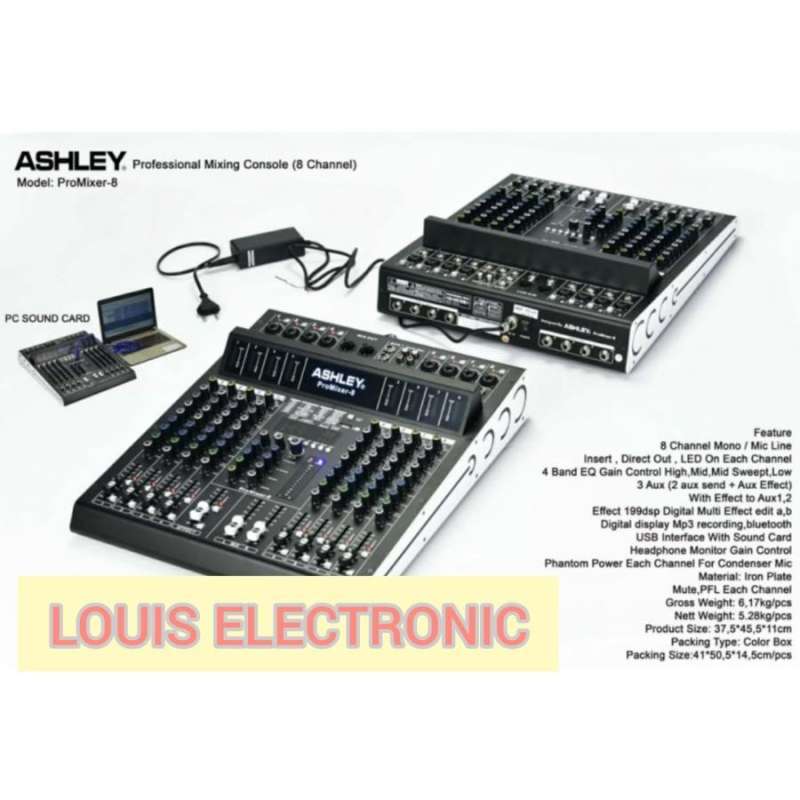 Jual Mixer ASHLEY PROMIXER 8 PROMIXER8 PRO MIXER 8 8 Channel ORIGINAL ...