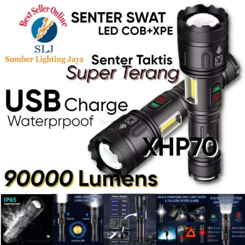 Jual Senter Swat Police 200W Terbaik / Senter Led Rechargeable / Senter ...