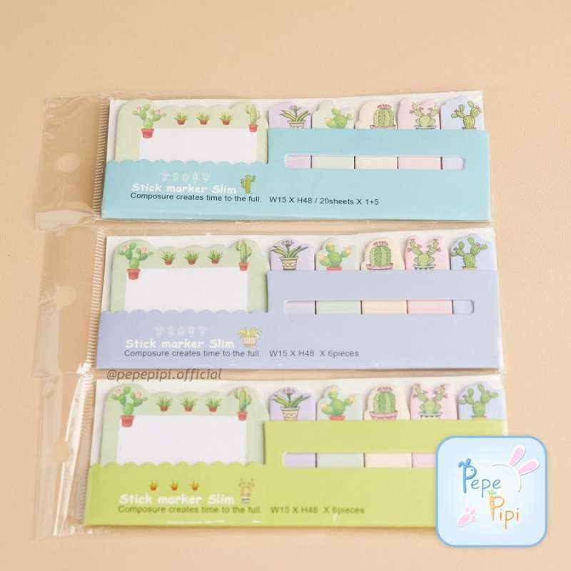 Jual Sticky Note Cactus Post It Pembatas Buku Halaman Kaktus Note Kotak ...