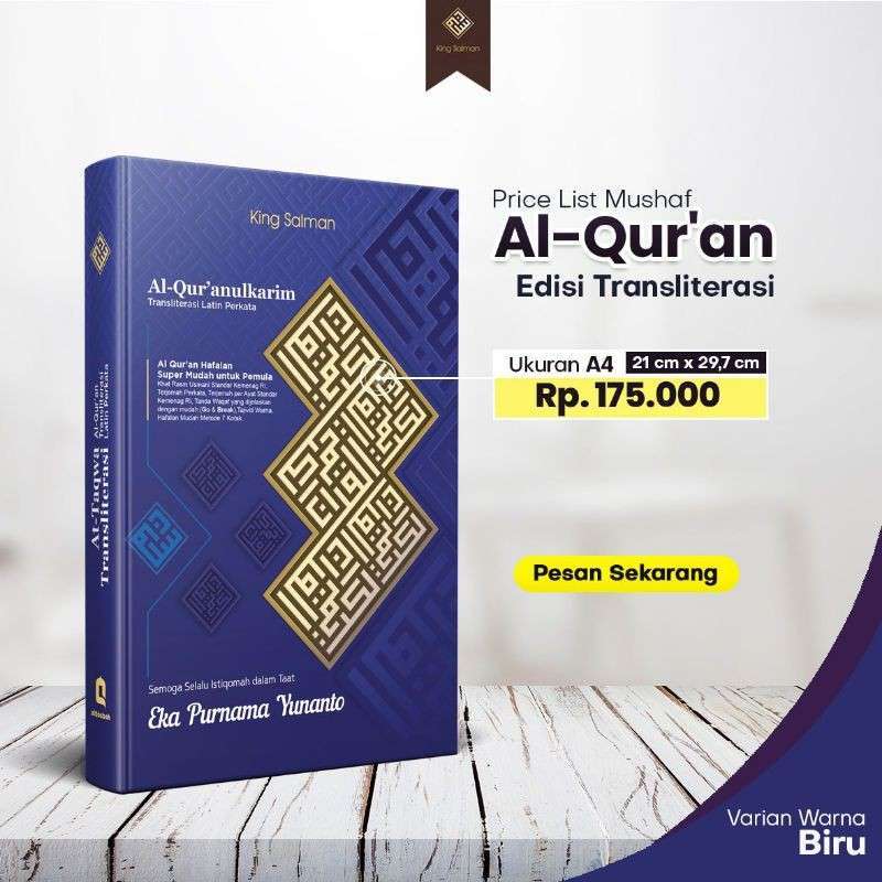 Promo Al Quran Hafalan Jumbo A4 Exclusive Transliterasi Latin King ...