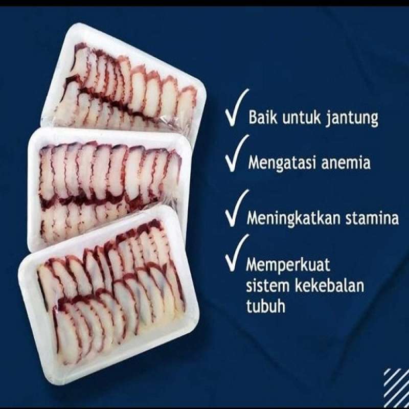 Jual GURITA SLICE / SLICED OCTOPUS 100GR TAKO SASHIMI Halal di Seller LatteBless Official Store ...