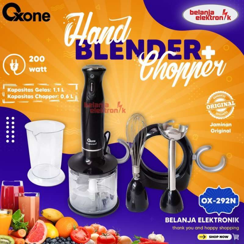 Jual HAND BLENDER PLUS CHOPPER OXONE OX-292N 4IN1 di Seller Smartans ...