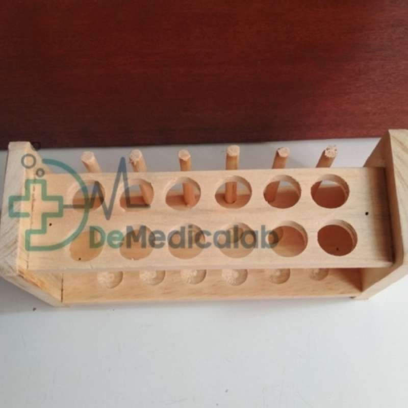 Jual Rak Tabung Reaksi Kayu 12 Lubang / Rack Test Tube 12 Hole Di ...