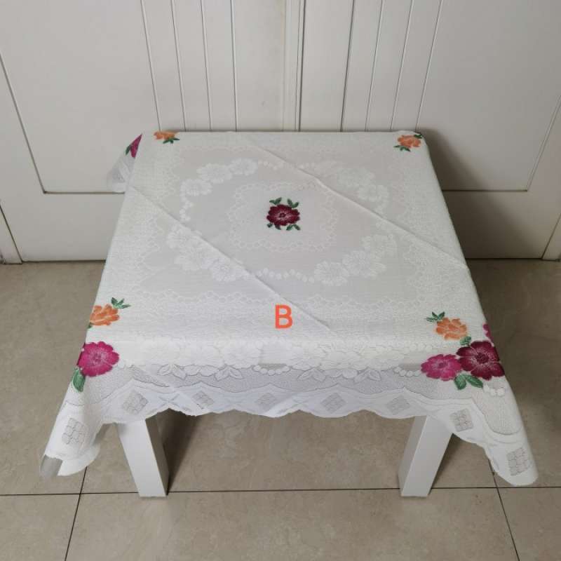 Promo Taplak meja Betawi kotak kembang timbul 90x90 Diskon 7% di Seller ...