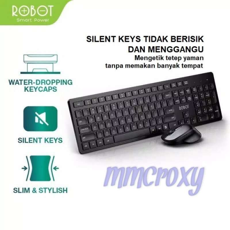 Jual Keyboard & Mouse Robot KM4000 Wireless Combo Silent Key di Seller ...