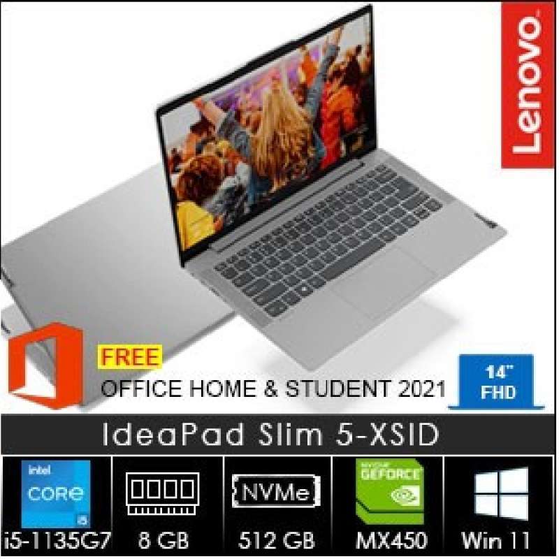 Jual Lenovo Slim 5-XSID (i5-1135G7/8GB/512GB SSD/MX450/Win11 + OHS ...