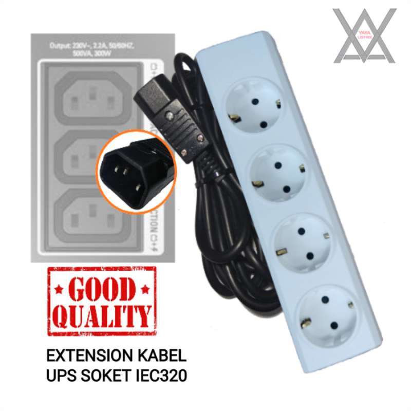 Promo Pemanjang Kabel / Extension Stop Kontak Soket Ups Iec 320 C14 ...