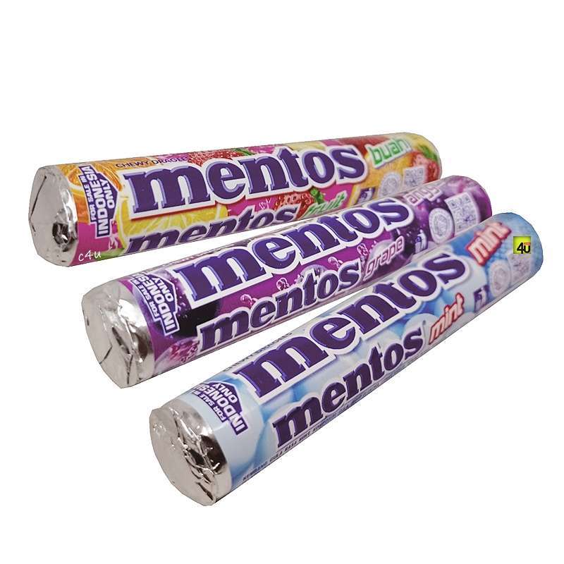 Jual Mentos - Chewy Dragees Candy - ROLL 29gr - GRAPE di Seller ...