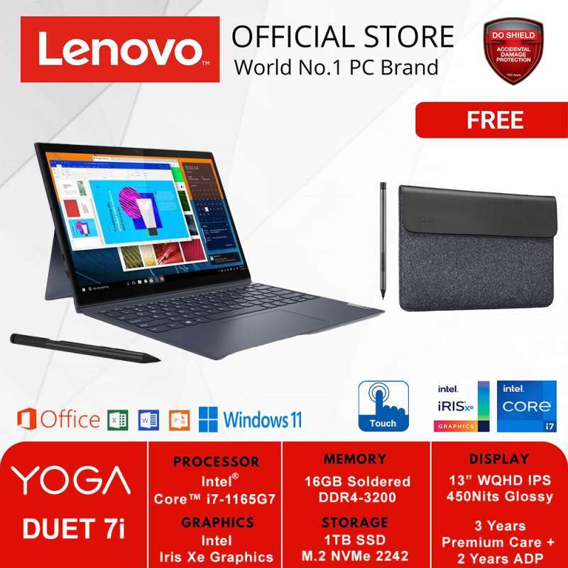 Jual LENOVO YOGA Duet 7i 13ITL6 7LID GREY CORE I7 1165G7 16GB 1TB W11 OHS Di Seller Lenovo