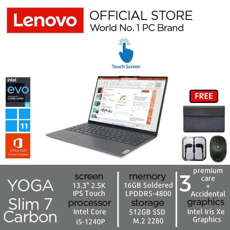 Promo Lenovo Yoga Slim 7i Carbon 13iap7 82u90022id Notebook Core I5 1240p Evo 16gb 512gb Ssd 13