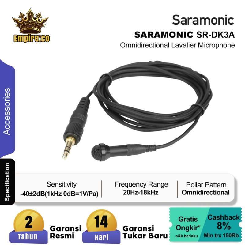 Promo Saramonic Microphone SR-DK3A 3.5mm Omnidirectional Lavalier Microphone Diskon 7% di Seller ...