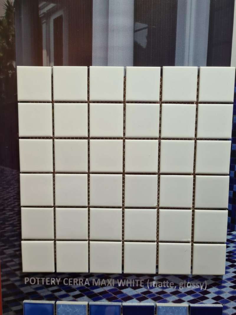 Jual Mosaic Venus Tile Pottery Cerra Maxi White Matte - Glossy Di ...