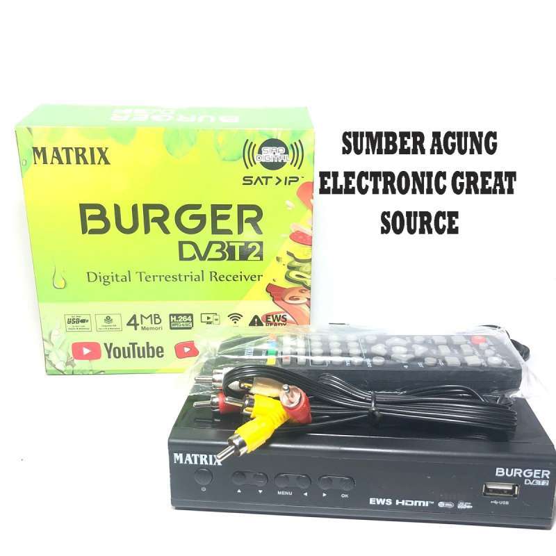 Jual Set Top Box STB Matrix Hijau Burger Receiver DVB T2 Siaran Digital Terrestrial di Seller ...