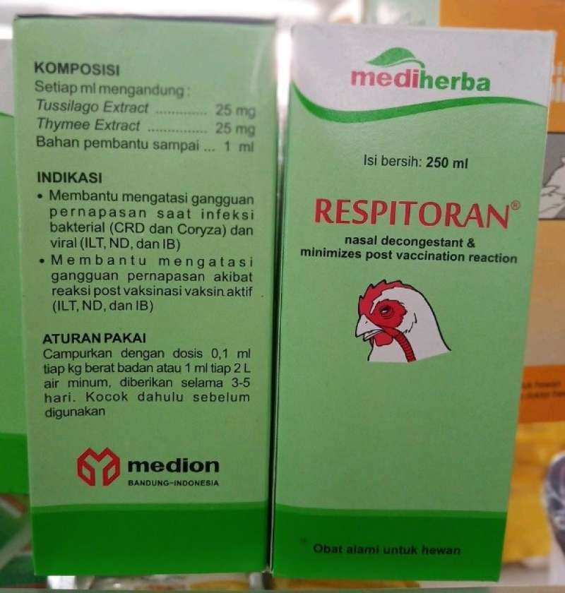 Promo RESPITORAN 250 ML - HERBAL UNTUK MASALAH PERNAFASAN UNGGAS Diskon ...