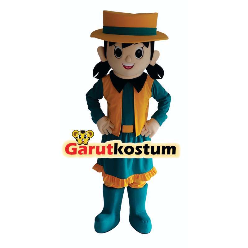 Jual Kostum maskot badut shizuka koboi hijau dewasa setelan lucu ...