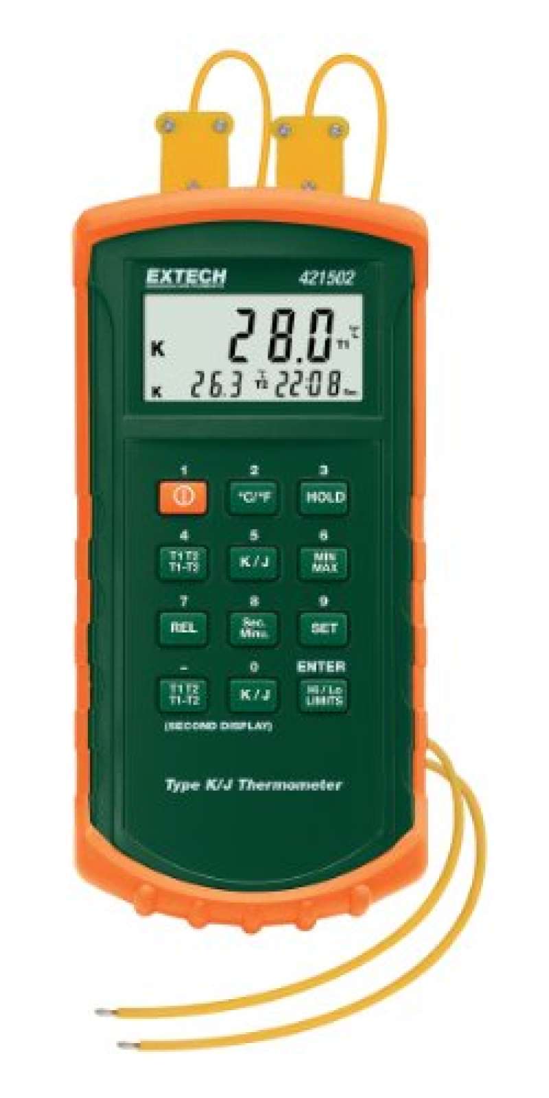 Promo Extech 421502 Type J/K Dual Input Thermometer with Alarm Diskon 8 ...
