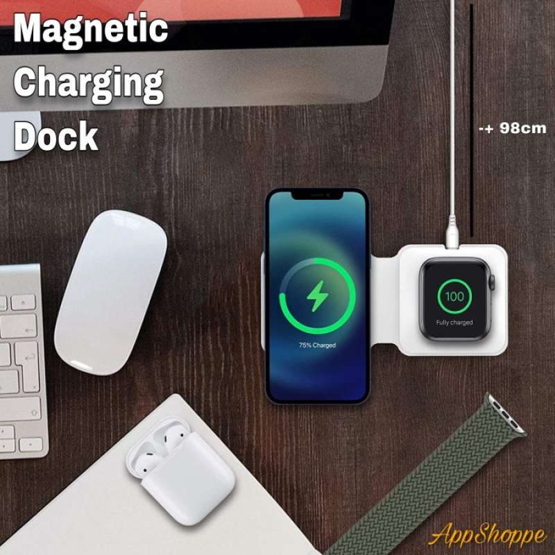 Jual Wireless Charger 15W 2in1 for Ip 12 12Pro Max iWatch Airpods Pro ...