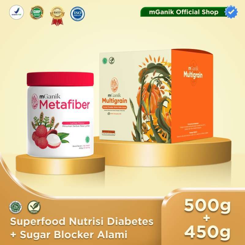 Jual mGanik Multigrain, Rasa Labu Kuning 500gr + Metafiber, Rasa Leci ...