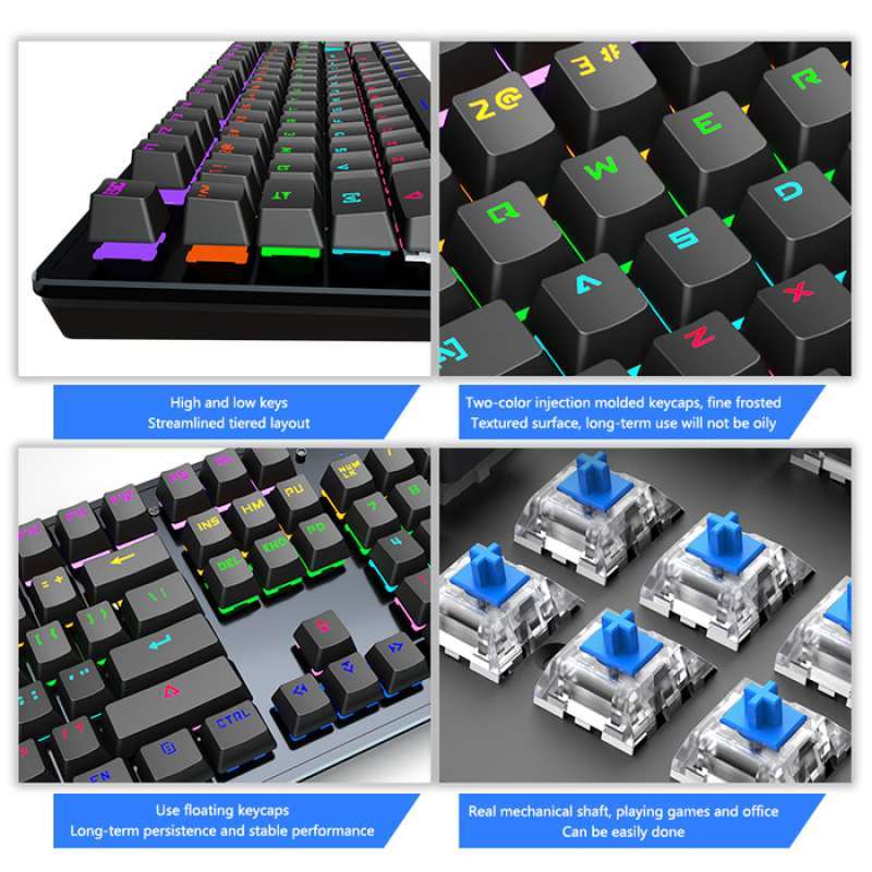 Jual Leaven Keyboard Gaming Mechanical RGB K880 Full Size 104 Keys ...