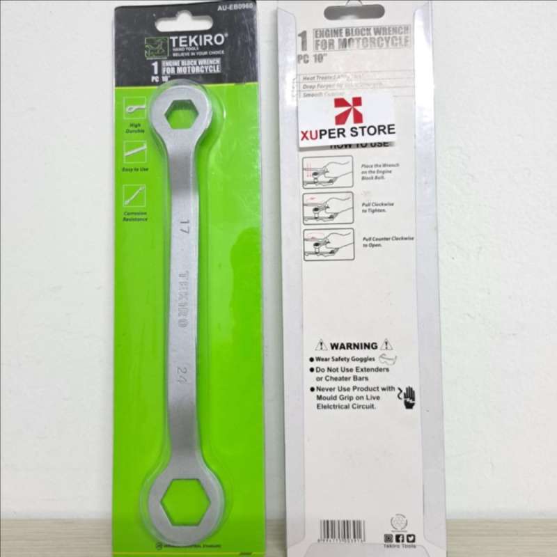 Jual KUNCI BLOK MESIN 17 X 24 BENGKOK TEKIRO / ENGINE BLOCK WRENCH 10 ...