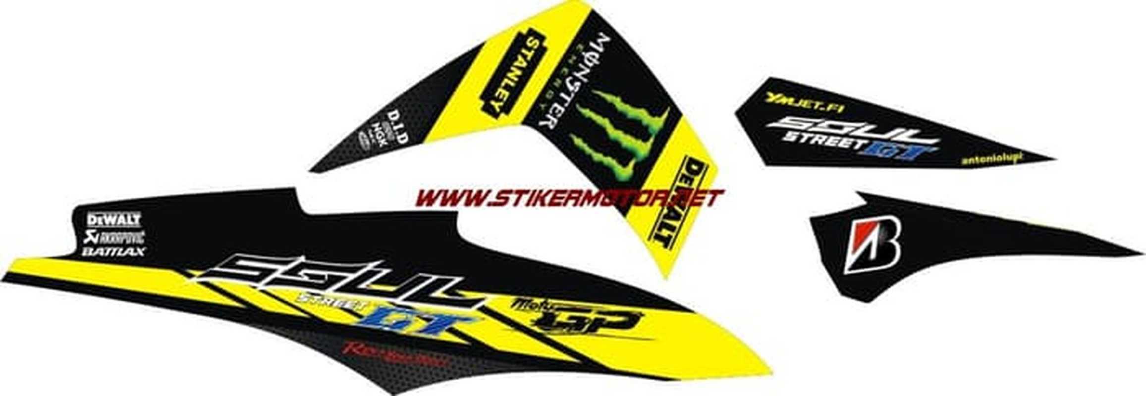 Jual Master Decal Sticker Striping Motor Soul Gt Hitam Tech3 Spec B di ...