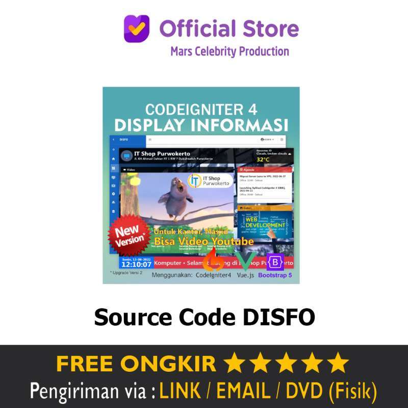 Jual Source Code Aplikasi Web Display Informasi Disfo Dengan Codeigniter 3 Ci 3 Siap Pakai