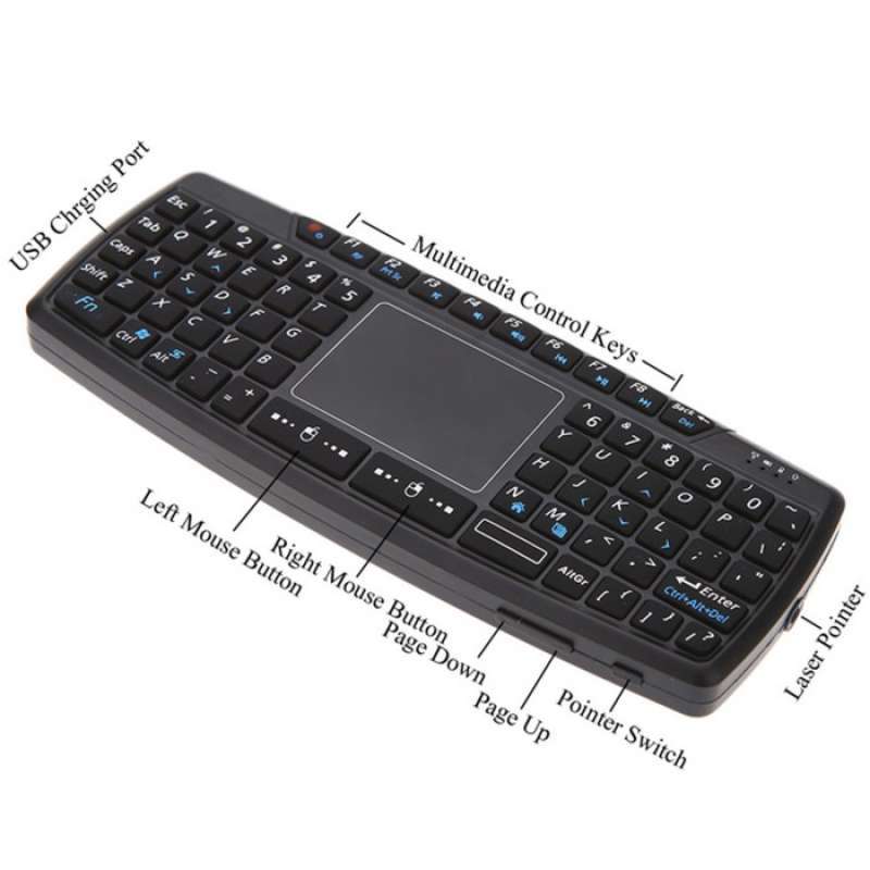 Jual Mini Wireless Keyboard Mouse Presenter Combo + Touch pad + Laser ...