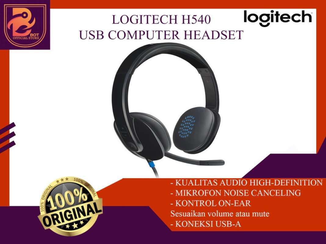 Jual LOGITECH HEADSET H540 USB STEREO / HEAD SET H 540 USB SETERIO ...